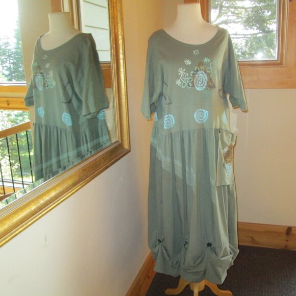 Blue Fish | Dresses | Blue Fish Size 2 Dinette Green Button Hem Drop ...